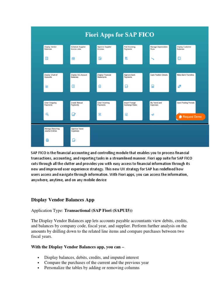 With The Display Vendor Balances App, You Can | PDF | Debits And ...