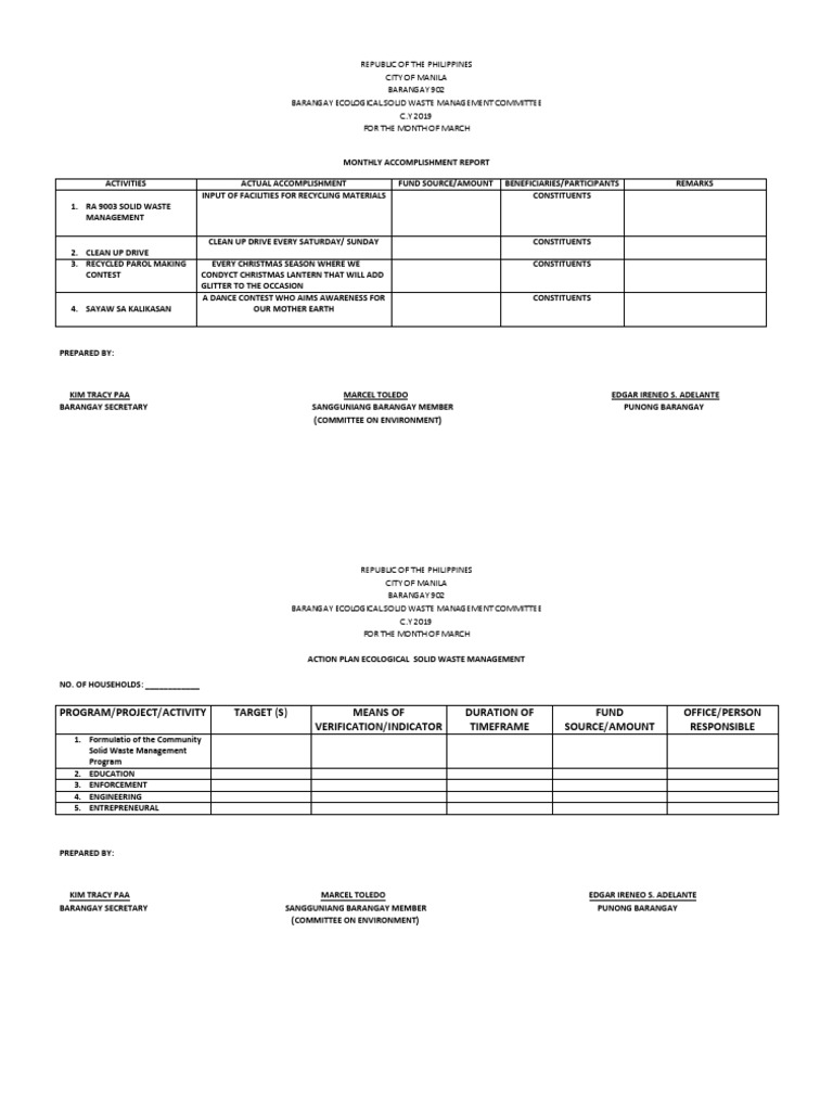 Solid Waste Action Plan | Download Free PDF | Environmental Issues ...