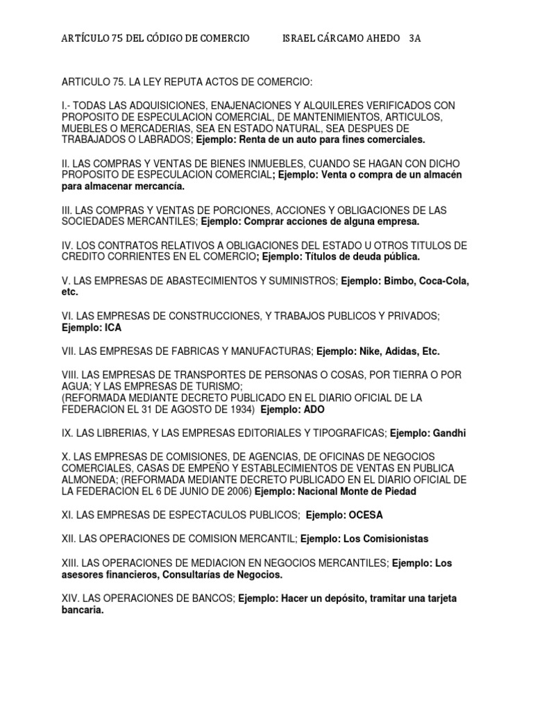 Articulo 75 | PDF | Comercio | Bancos
