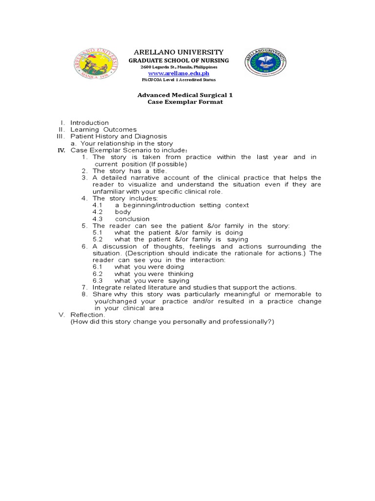 AU Case Exemplar Format 2017 | PDF | Self-Improvement | Wellness