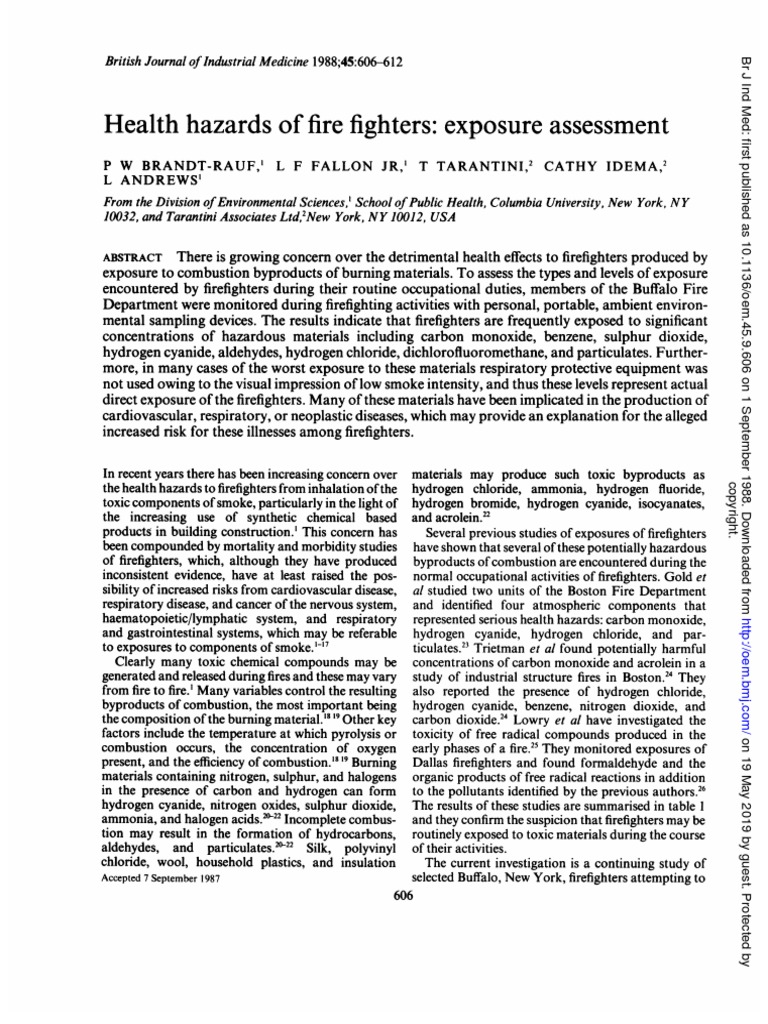 Health Hazards | PDF | Firefighter | Smoke