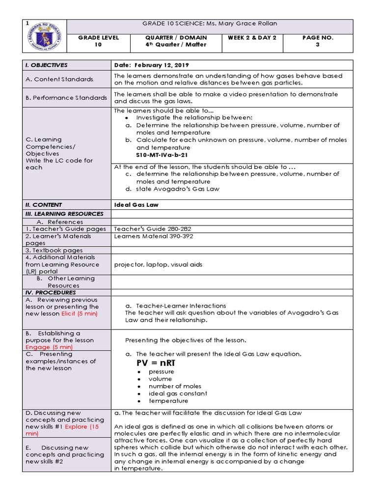 Understanding Gas Laws: An In-Depth Lesson on the Ideal Gas Law | PDF ...