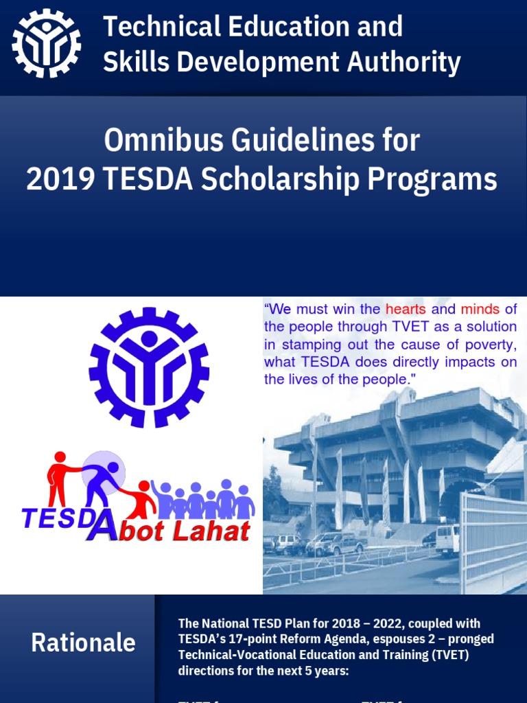 Omnibus Guidelines For 2019 TESDA Scholarship Programs | PDF ...