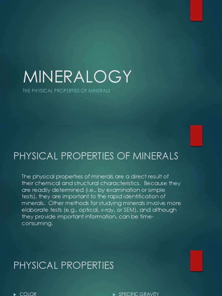 Mineral Properties for Geology Students | PDF | Crystal Structure ...
