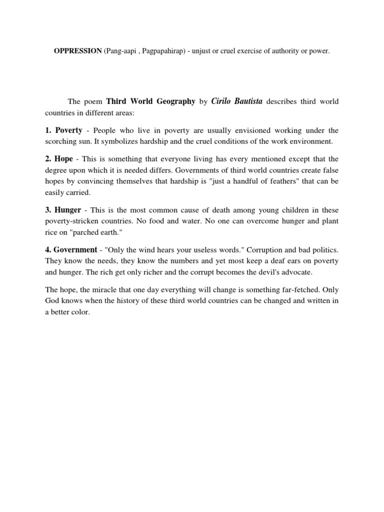 3rd World Geography | PDF