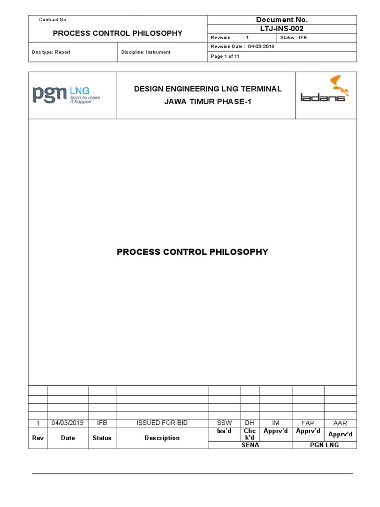 LTJ-InS-002 Process Control Philosophy Rev1 | PDF | Computer Monitor | Valve