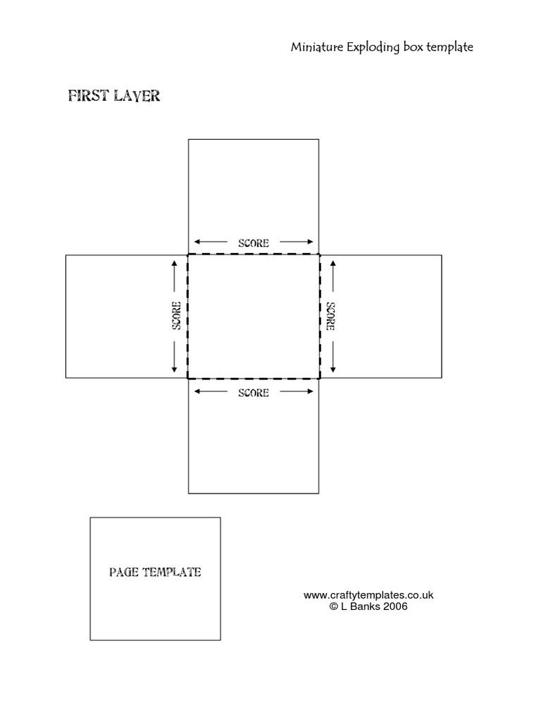 First Layer: Miniature Exploding Box Template | PDF