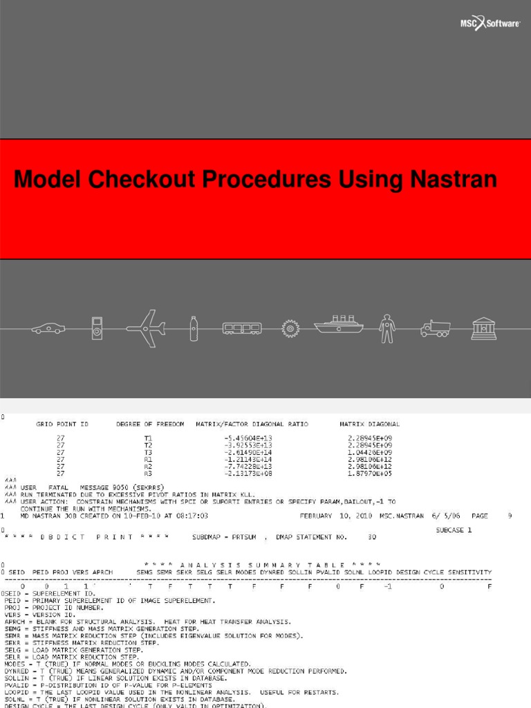Nastran Fundamental Check | PDF | Normal Mode | Matrix (Mathematics)