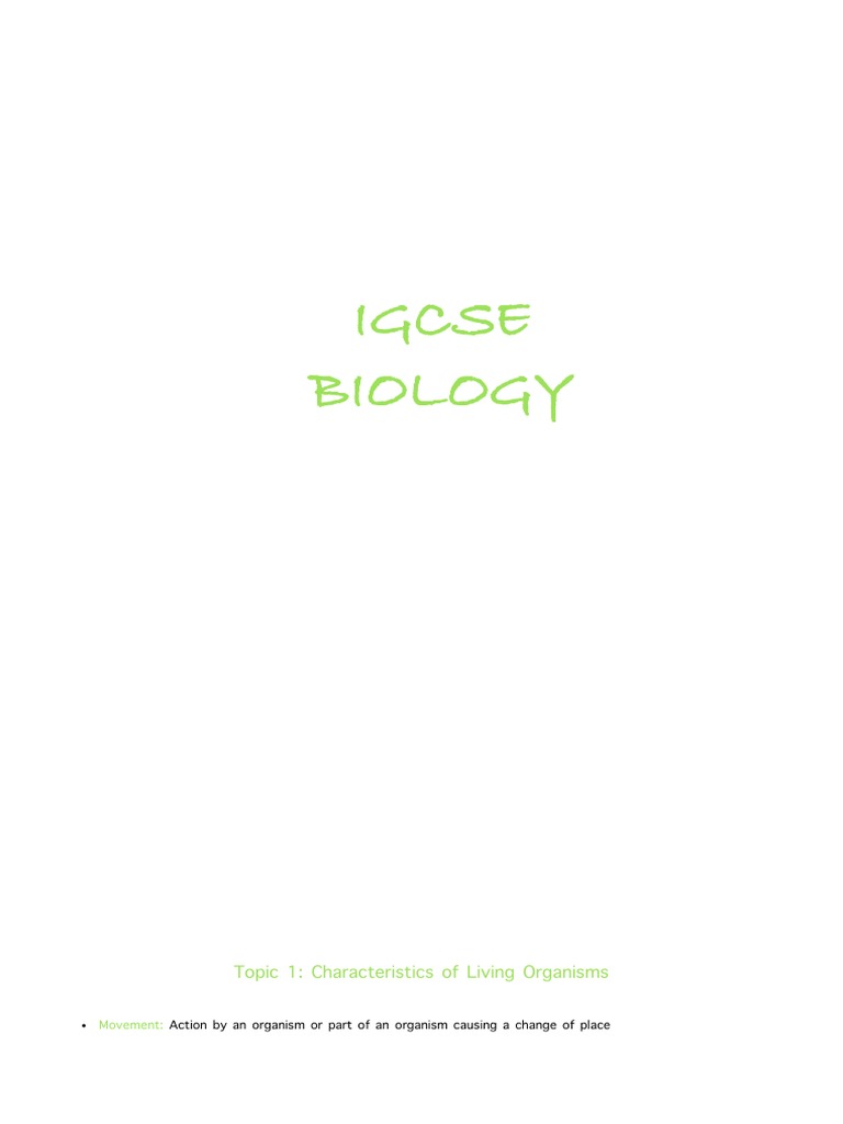 Characteristics of Living Organisms | PDF | Osmosis | Heart
