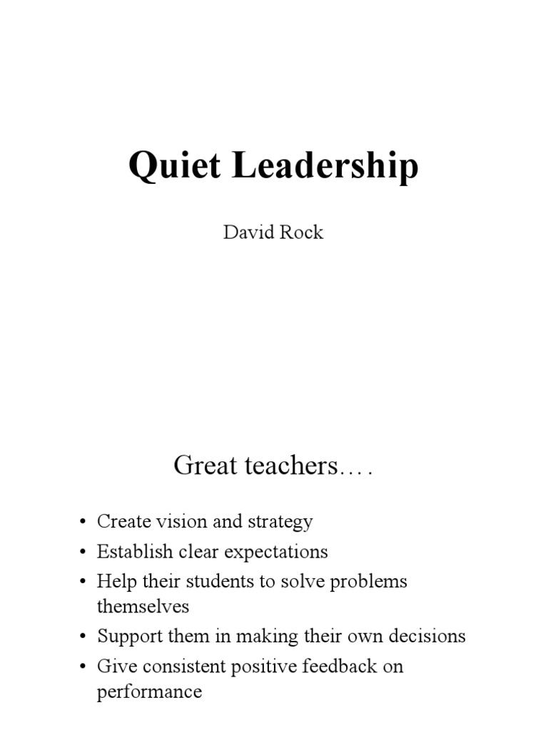 Quiet Leadership: Transforming Performance | PDF | Insight | Thought