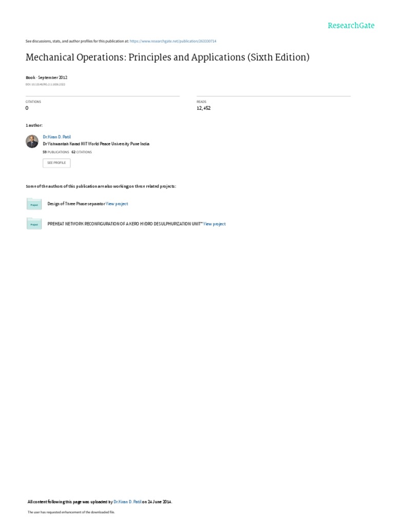 Mechanical Operations | PDF