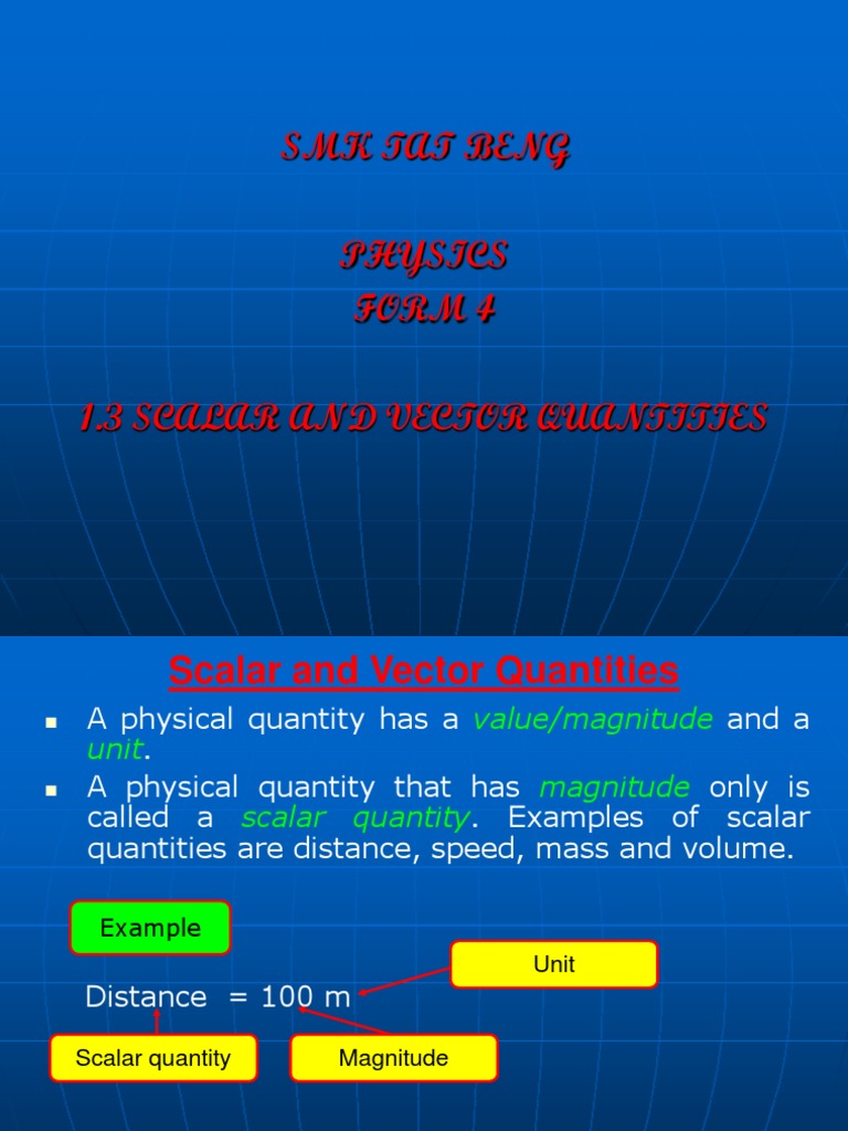 1.3 Scalar and Vector Quantities | PDF | Euclidean Vector | Velocity