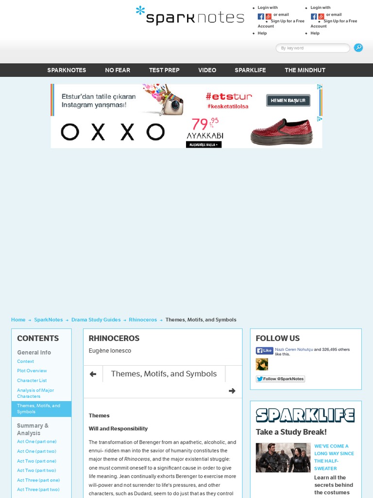 Themes, Motifs, and Symbols: Sparknotes No Fear Test Prep Video ...