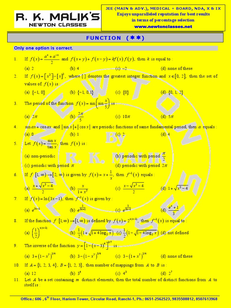 Function PDF | PDF | Function (Mathematics) | Trigonometric Functions