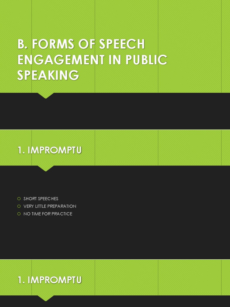 B. Forms of Speech Engagement in Public Speaking | PDF | Epistemology ...