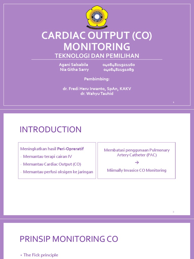 Cardiac Output Monitoring | PDF