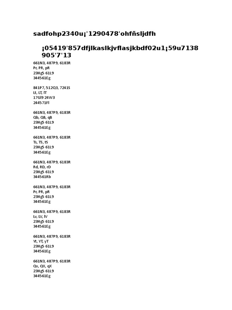 Alphanumeric Code Patterns | PDF