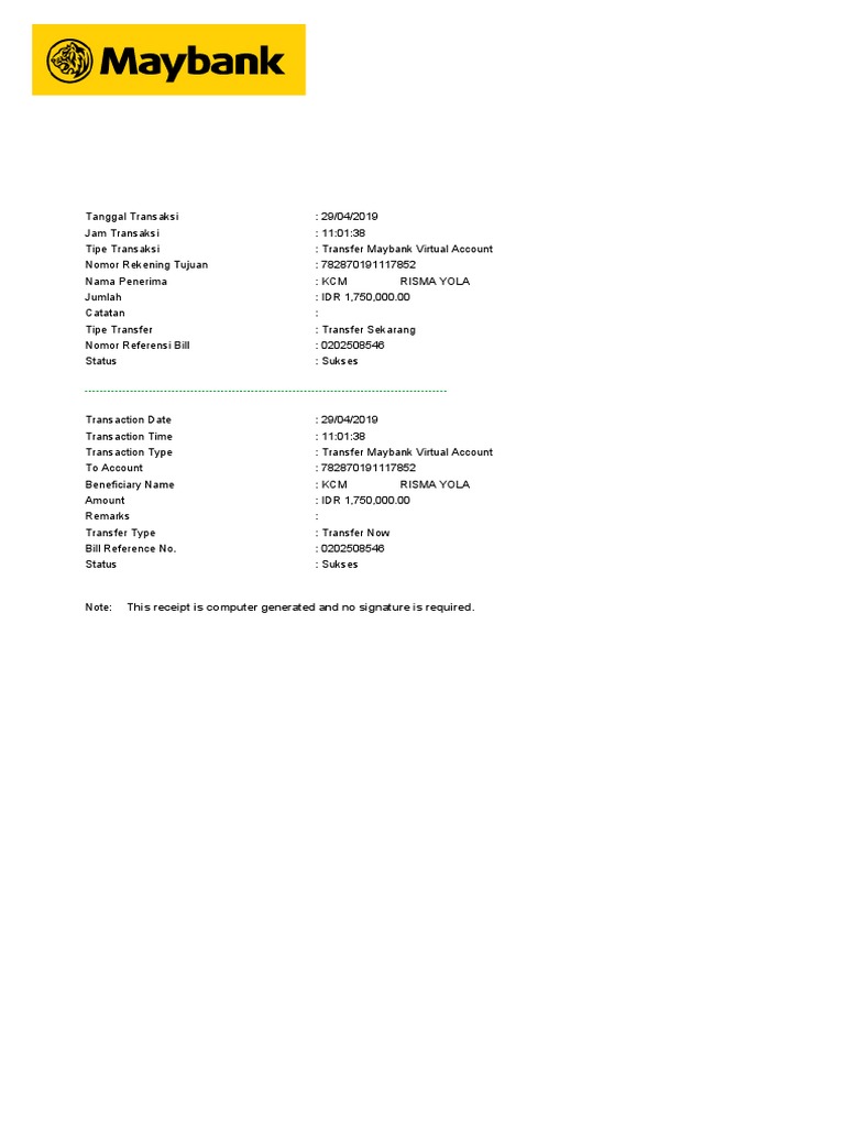 This Receipt Is Computer Generated and No Signature Is Required | PDF ...