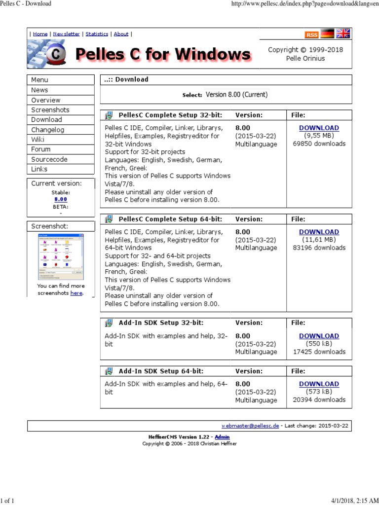 Pelles C - Download | PDF | 64 Bit Computing | Computer Architecture
