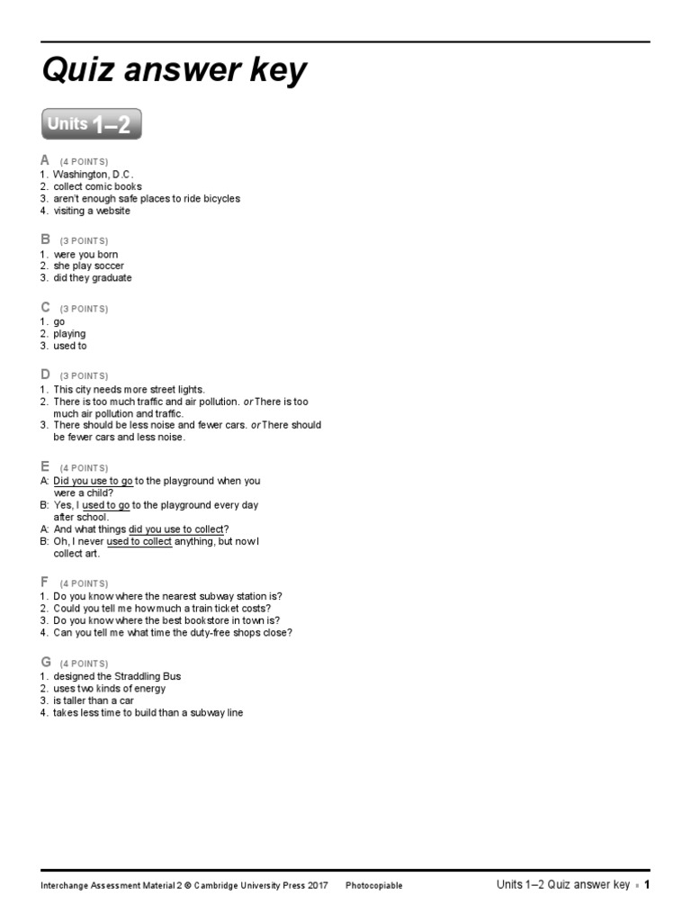 IC5 L2 WQ U1to2 Key | PDF