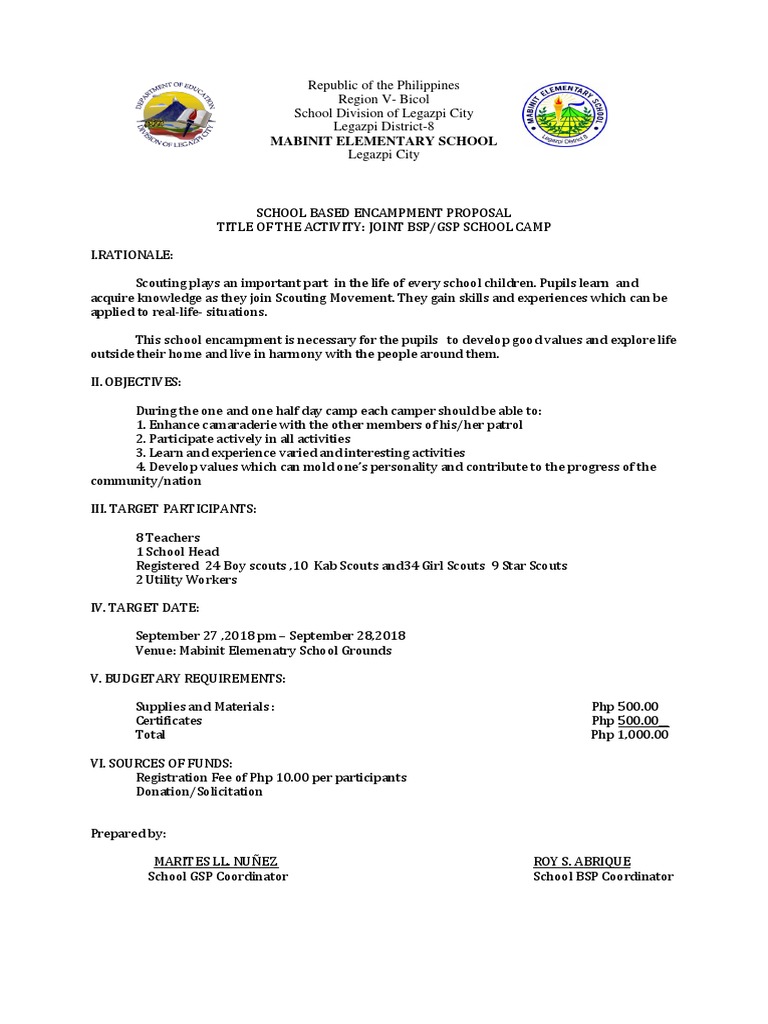 A Well-Planned Joint BSP/GSP School Camp to Develop Values and ...