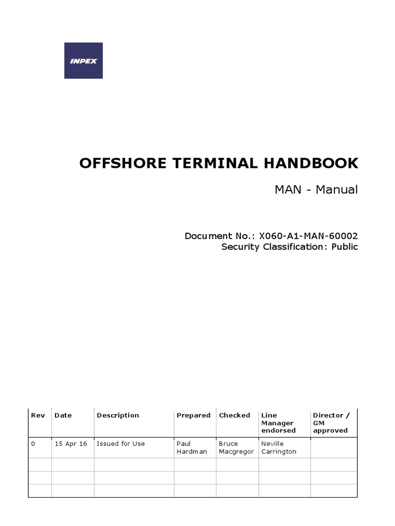 Offshore Terminal Handbook: MAN - Manual | PDF | Natural Gas | Transport