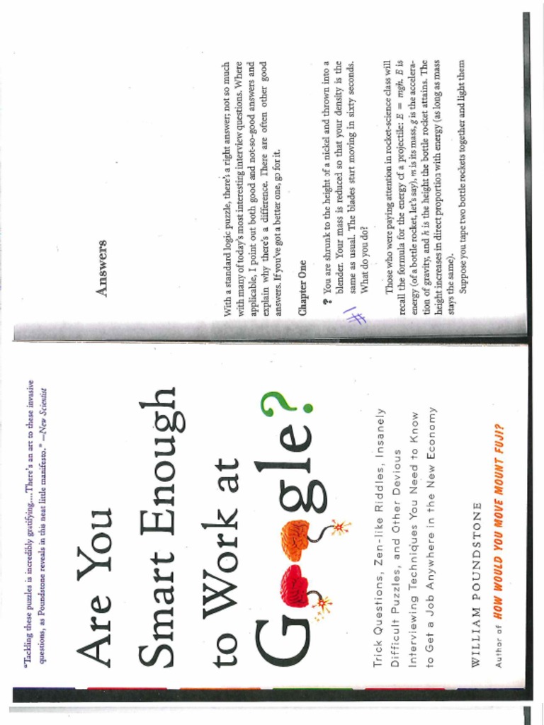 Are You Smart Enough To Work at Google - Answers PDF | PDF