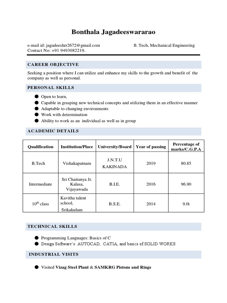 Jagadeesh Resume | PDF