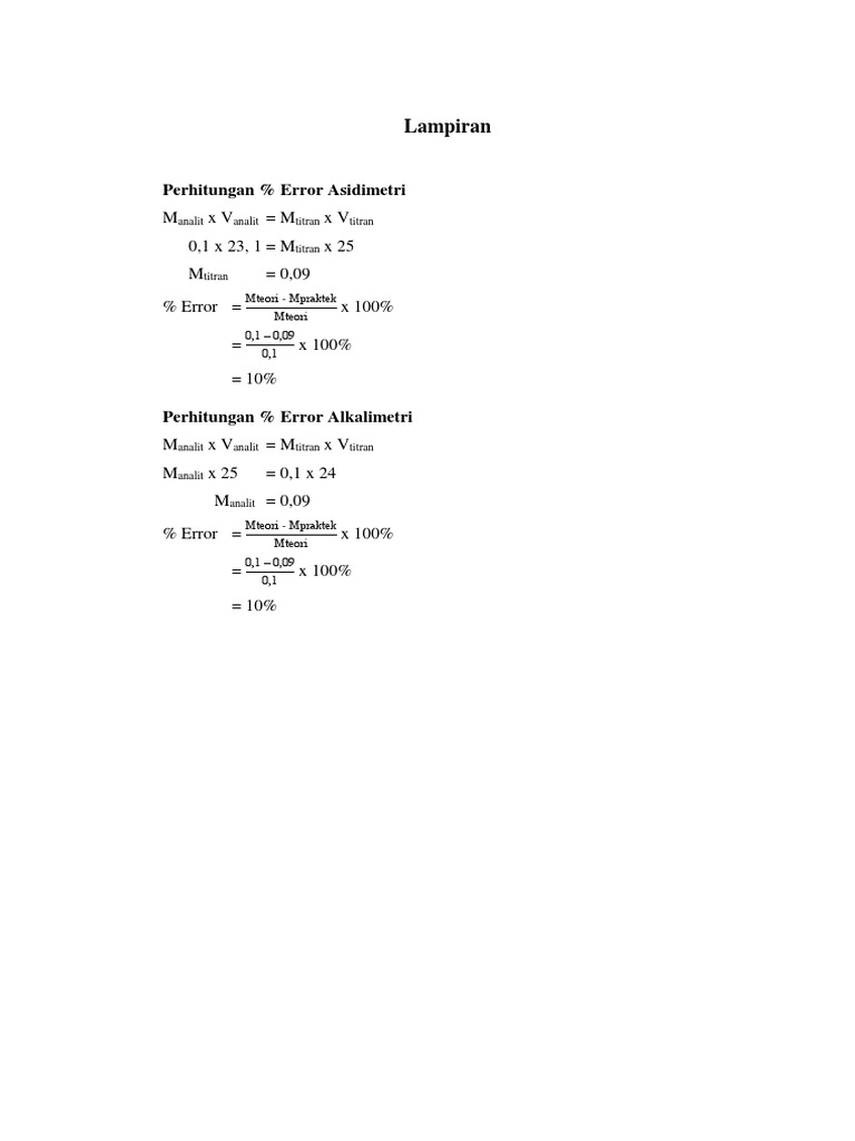 Lampiran Perhitungan Titrasi | PDF