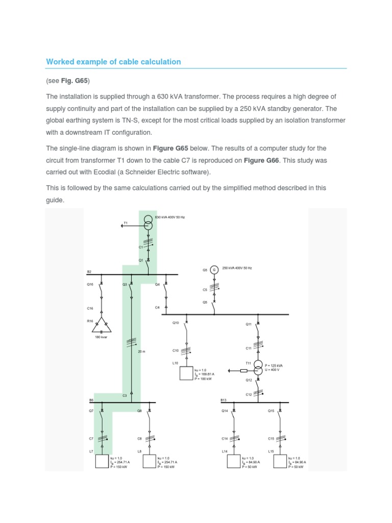 Cable Calculations Worked Examples | PDF | Transformer | Fuse (Electrical)