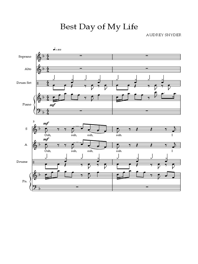 Best Day of My Life 2 Parts | PDF | Musical Instruments | Nature