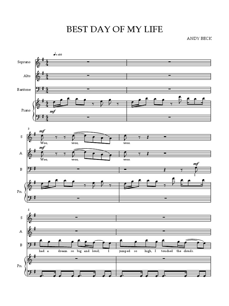 Best Day of My Life Song | PDF | Saxophone | Musical Instruments