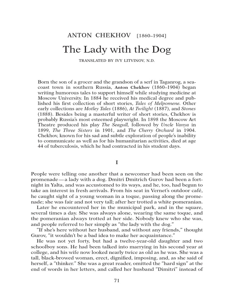 The Lady With The Dog | PDF | Anton Chekhov