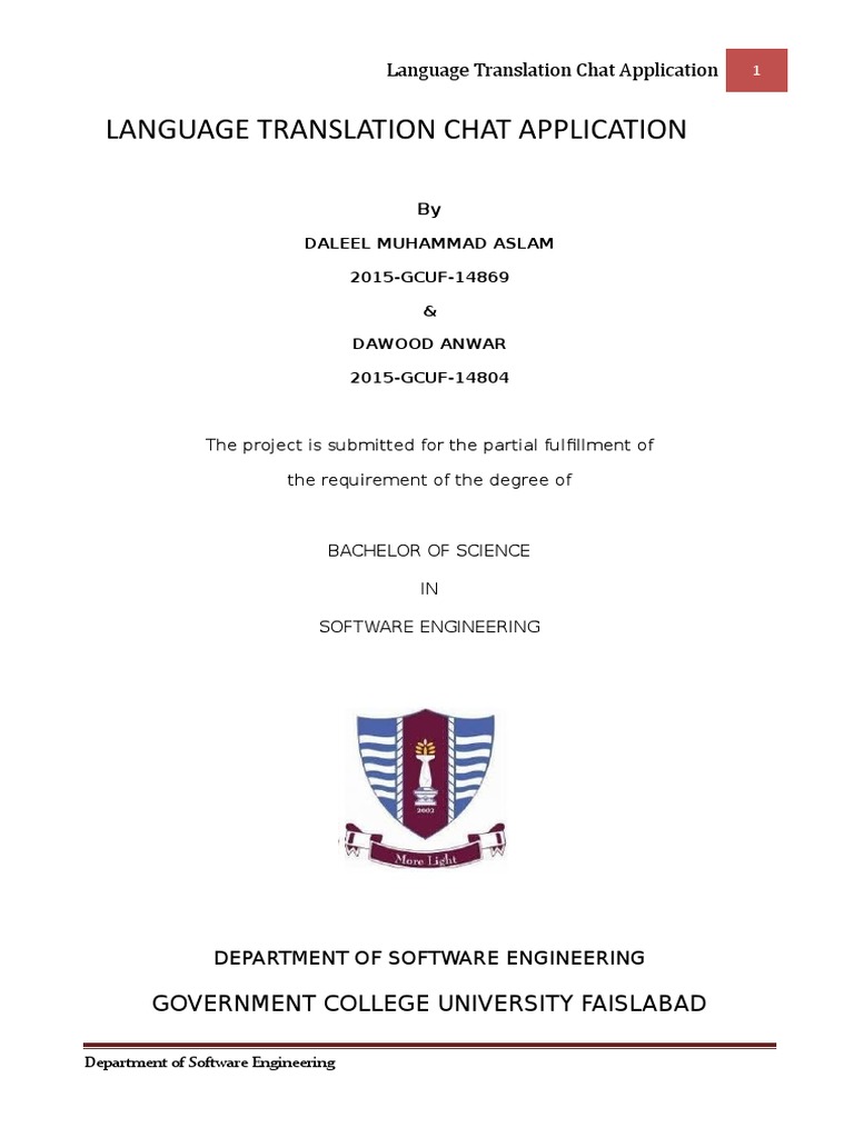 Language Translation Chat Application | PDF | Software Testing ...