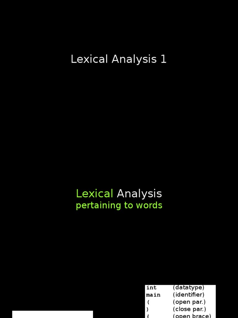 Lexical Analysis | PDF | Metalogic | Language Mechanics