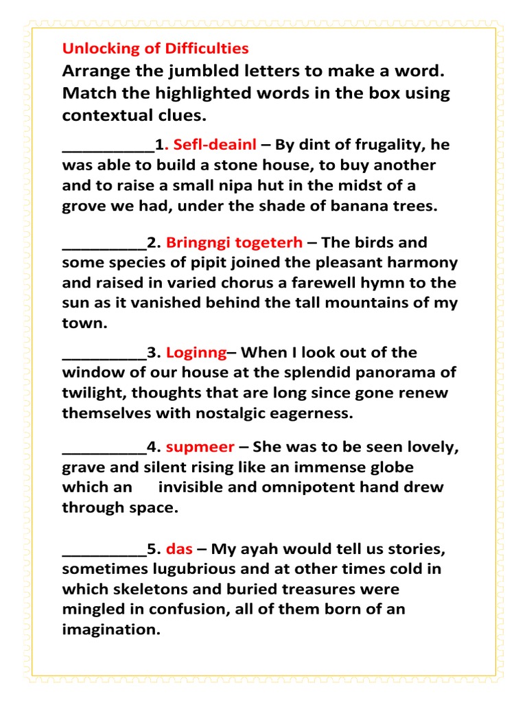 Unlocking of Difficulties (My Home) | PDF