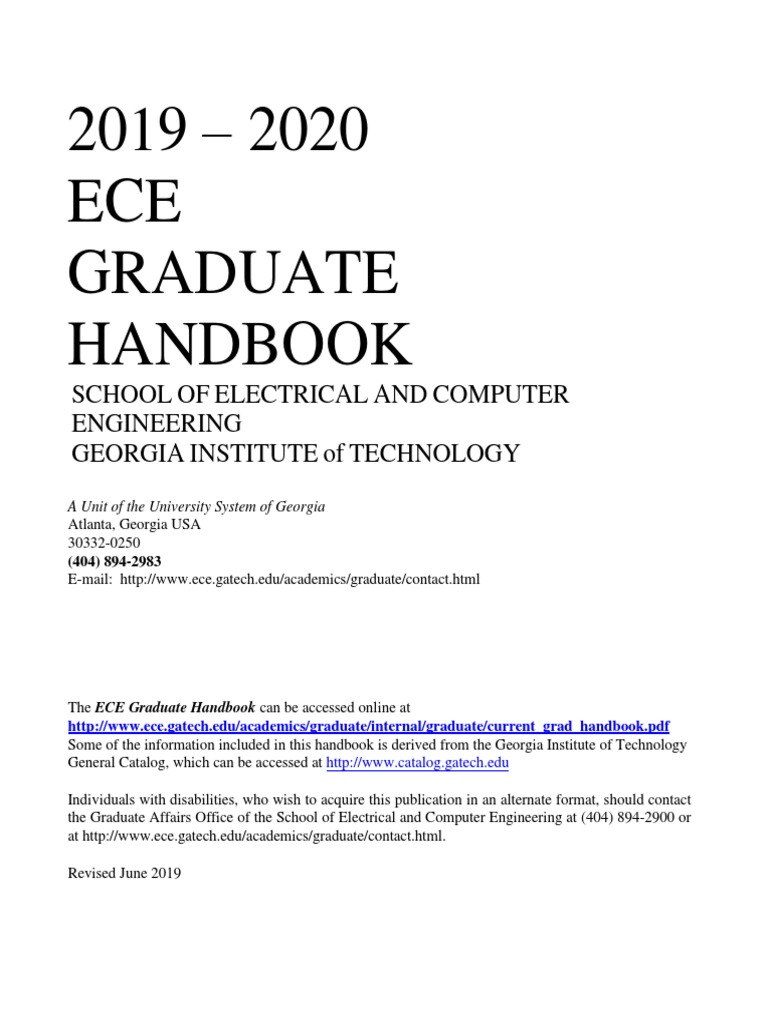 Current Grad Handbook | PDF | Postgraduate Education | Graduate School
