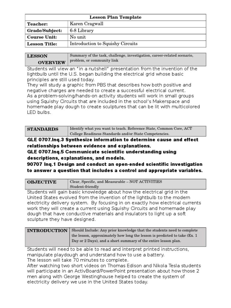 Squishy Circuits Lesson Final | PDF | Electrical Conductor | Nikola Tesla