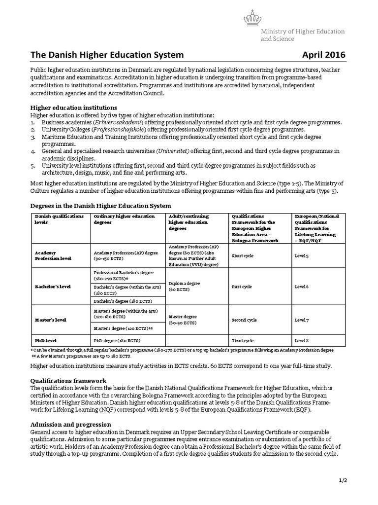 Danish Educational System | PDF | Academic Degree | Master's Degree
