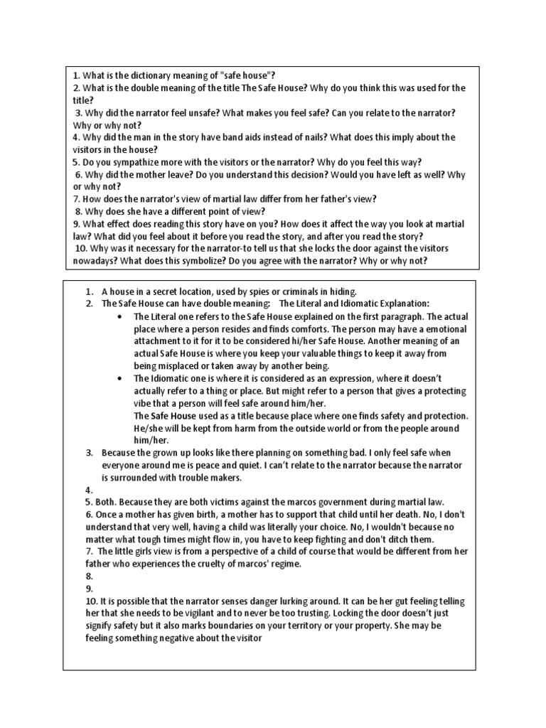 Safehouse | PDF | Behavioural Sciences | Psychological Concepts