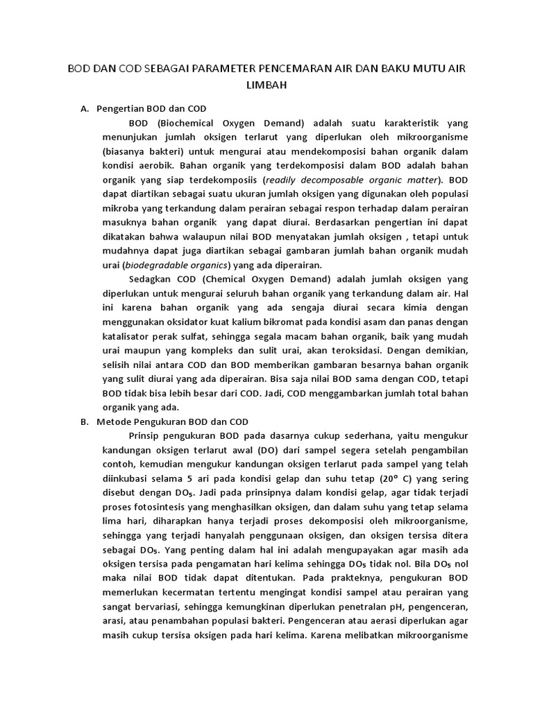 Materi BOD Dan COD | PDF