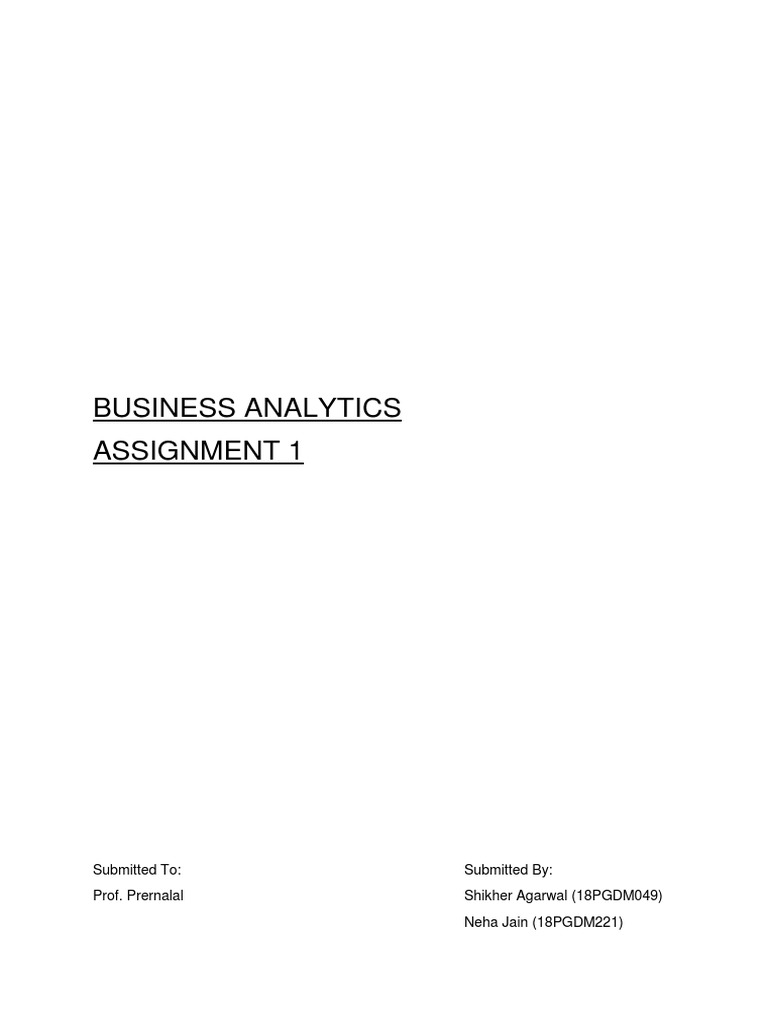 Business Analytics Report | PDF