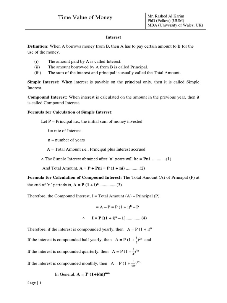 Time Value of Money | PDF | Present Value | Depreciation