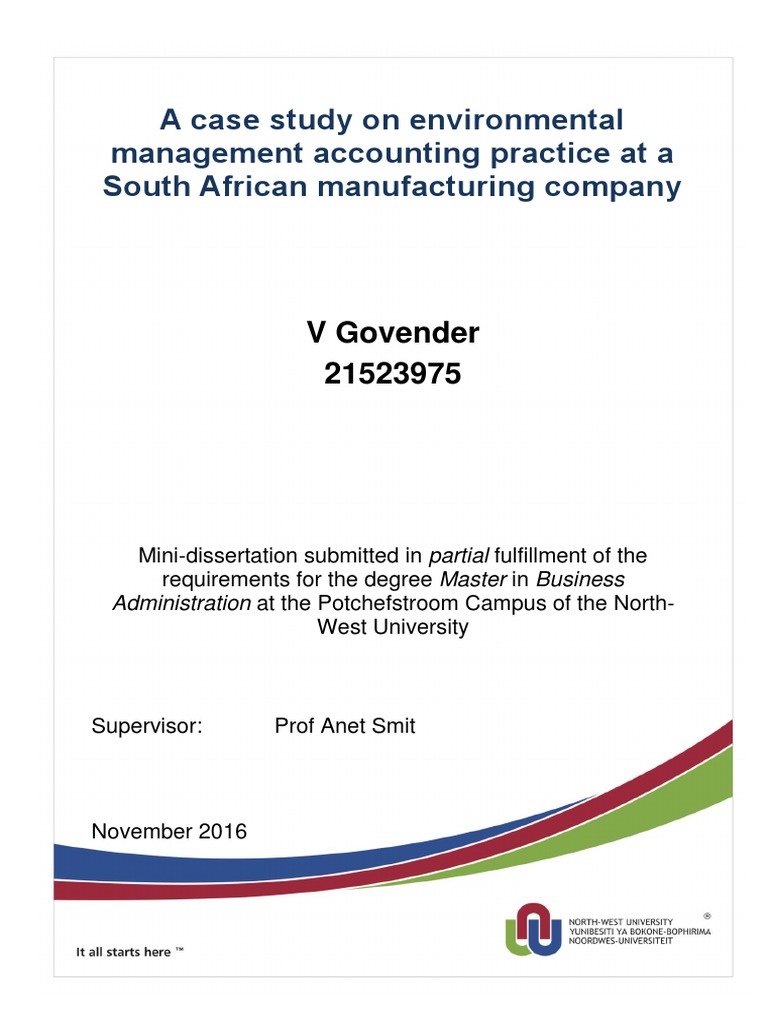 A Case Study On Environmental Management Accounting Practice at A South ...