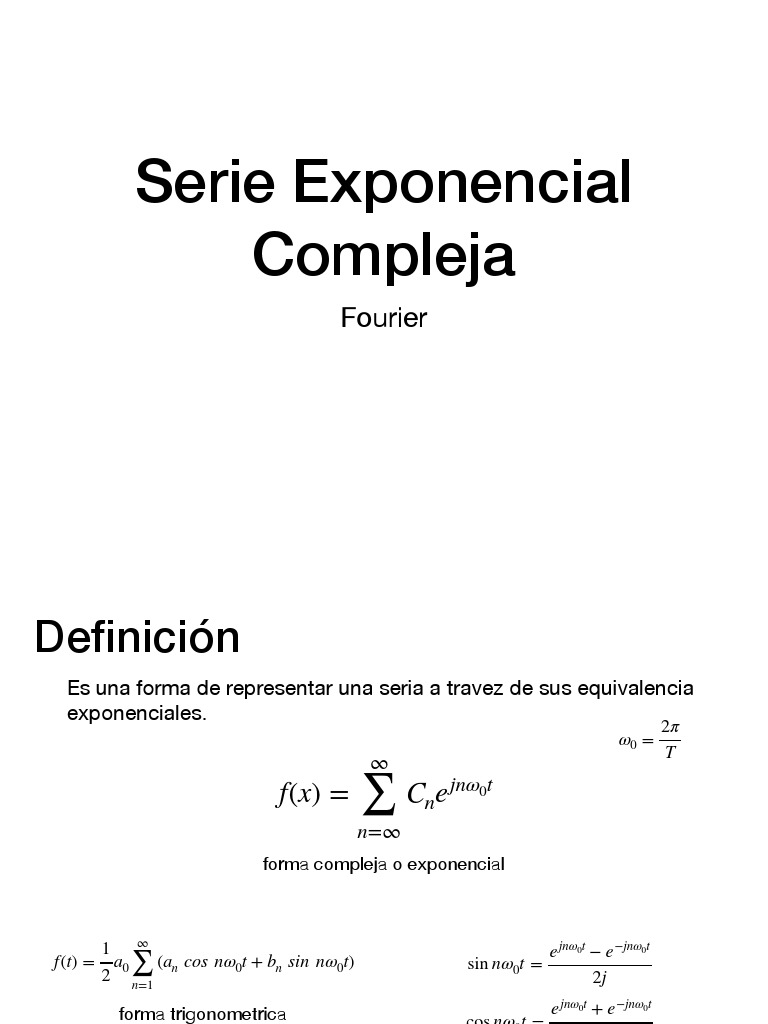 Representación de series de Fourier mediante términos exponenciales ...