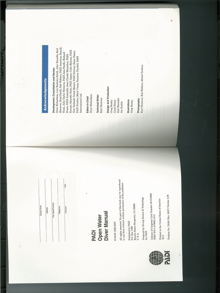 PADI Open Water Diver Manual PDF | PDF