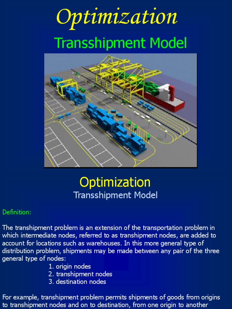 Transshipment Using Simplex | PDF | Supply Chain Management | Transport