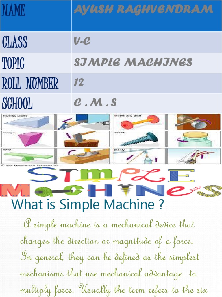 An Informative Report on the Six Simple Machines Including Definitions ...