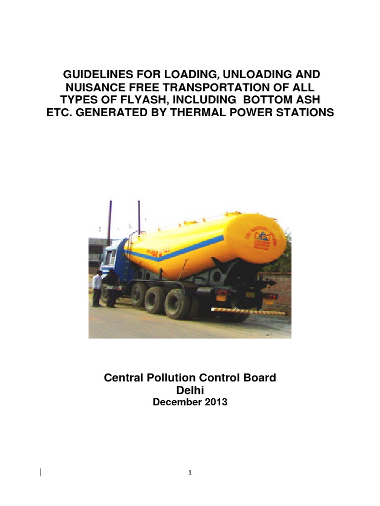 Guidelines for loading, unloading and transportation of flyash | PDF ...