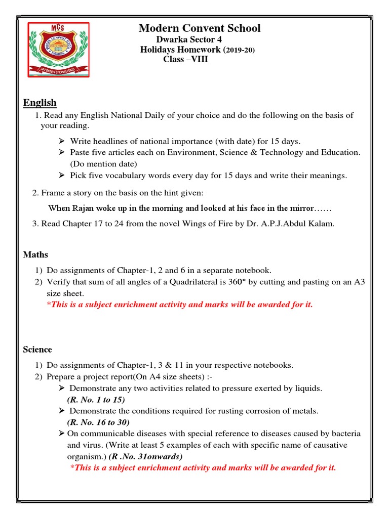 HHW Class 8 2019 Final | PDF | Nature